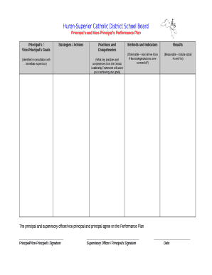 Principals and Vice-Principals Perance Plan Doc Template | pdfFiller