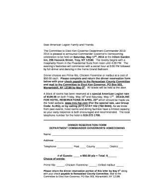 Dear American Legion Family and Friends: Doc Template | pdfFiller