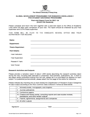 PHD STUDENT EXCHANGE PROGRAMME Doc Template | pdfFiller