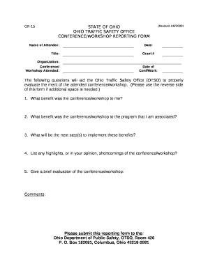 CONFERENCE/WORKSHOP REPORTING Doc Template | pdfFiller