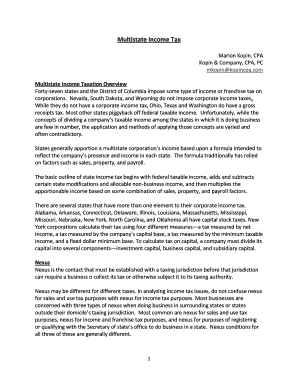 Fillable Online Multistate Income Tax Fax Email Print - pdfFiller