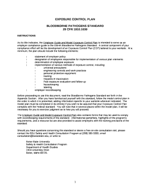 As its title indicates, the Employer Guide and Model Exposure Control ...