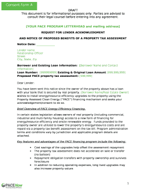 REQUEST FOR LENDER ACKNOWLEDGMENT Doc Template | pdfFiller