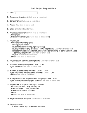Draft Project Request - paes uconn Doc Template | pdfFiller