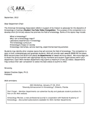 Dear Department Chair: Doc Template | pdfFiller