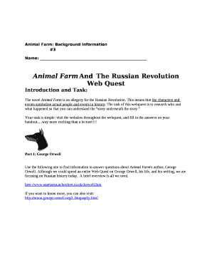 Animal Farm: Background Ination#3 Doc Template | pdfFiller