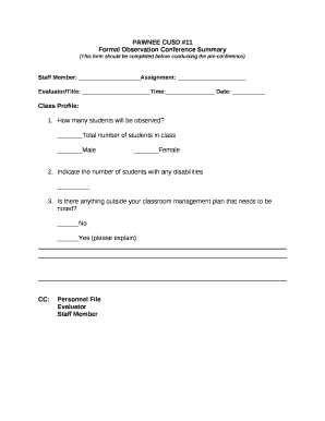 al Observation Conference Summary Doc Template | pdfFiller