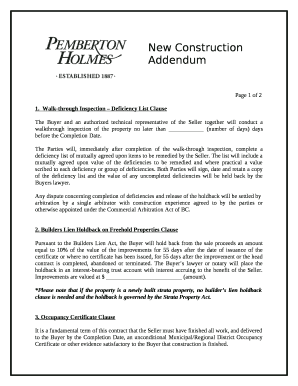 deficiency list template Doc Template | pdfFiller