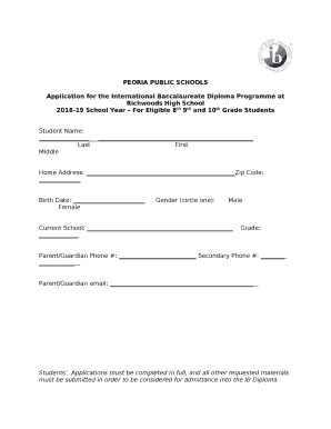 Application for the International Baccalaureate Diploma Programme at ...