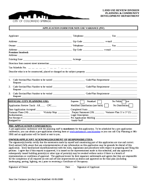 APPLICATION FOR NON-USE VARIANCE (NV) Doc Template | pdfFiller
