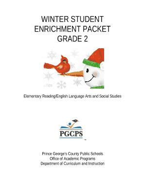Complete each activity in the Winter Student Enrichment Packet Doc ...
