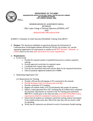 SUBJECT: Utilization of Cyber Security (CS) Mobile Training Team (MTT ...