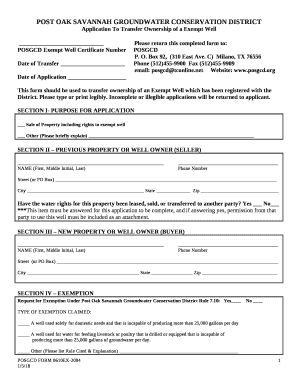 POSGCD Exempt Well Certificate NumberPOSGCD Doc Template | pdfFiller