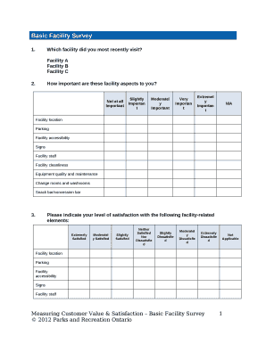 Basic Facility Survey Doc Template | pdfFiller