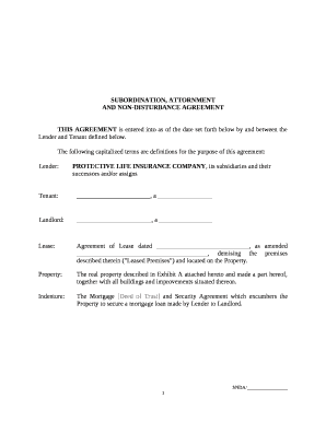 AND NON-DISTURBANCE AGREEMENT template Doc Template | pdfFiller