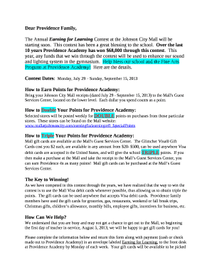 Dear Providence Family, Doc Template | pdfFiller