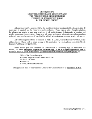 MERIT SELECTION PANEL QUESTIONNAIRE Doc Template | pdfFiller