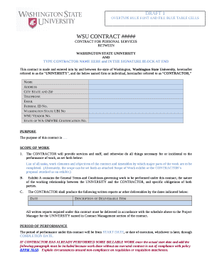 WSU CONTRACT ##### - purchasing wsu Doc Template | pdfFiller