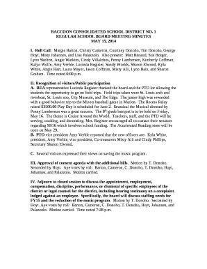 Roll Call:Margie Barton, Christy Cameron, Courtney Donoho, Tim Donoho ...