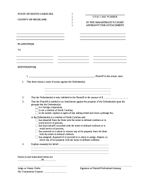 AFFIDAVIT FOR ATTACHMENT Doc Template | pdfFiller
