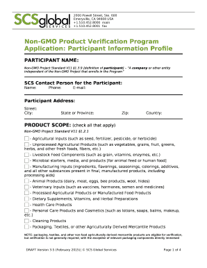 Non-GMO Project Standard V11 1 Doc Template | pdfFiller