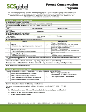 This application is designed to collect the ination that SCS Global ...