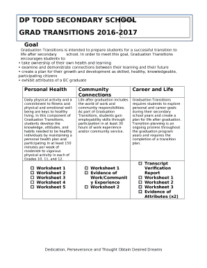 Graduation Transitions is intended to prepare students for a successful ...