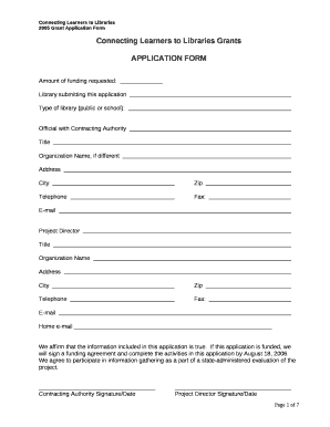 Connecting Learners to Libraries Grants Doc Template | pdfFiller