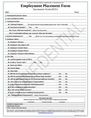 Employment Placement Doc Template | pdfFiller