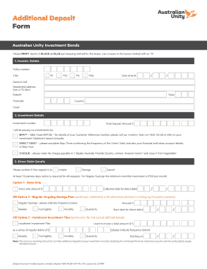 Fillable Online Additional Deposit Fax Email Print - pdfFiller