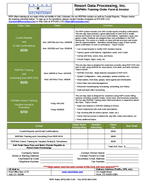 RDPWin Training Order & Invoice Doc Template | pdfFiller