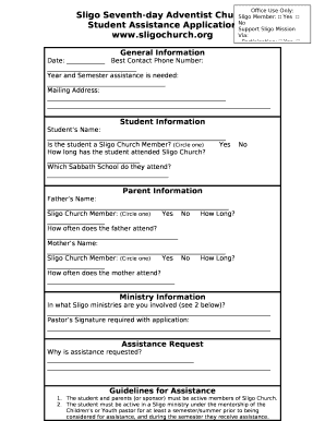 Sligo Seventh-day Adventist Church Doc Template | pdfFiller