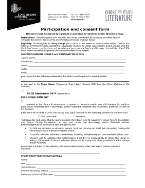 Participation and consent Doc Template | pdfFiller