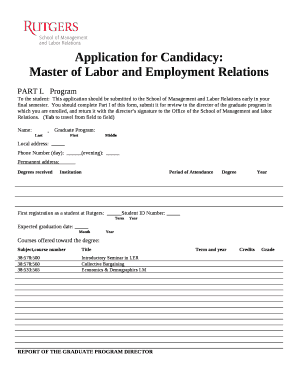 Master of Labor and Employment Relations Doc Template | pdfFiller