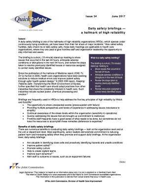 Fillable Online Daily safety briefings Fax Email Print - pdfFiller
