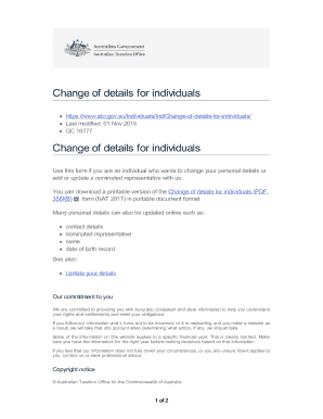 Fillable Online au/Individuals/Ind/Change-of-details-for-individuals/ Fax Email Print - pdfFiller