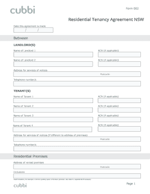Fillable Online Residential Tenancy Agreement NSW Fax Email Print ...