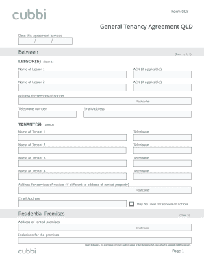 Fillable Online General Tenancy Agreement QLD Fax Email Print - pdfFiller