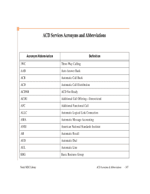Fillable Online ACD Services Acronyms and Abbreviations Fax Email Print ...