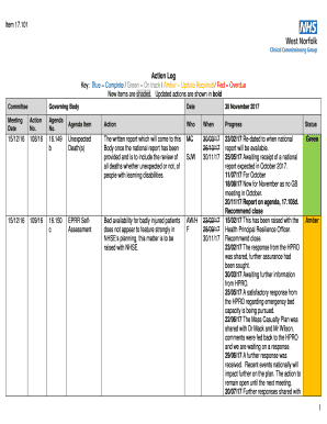 Fillable Online Key: Blue Complete / Green On track / Amber Update ...