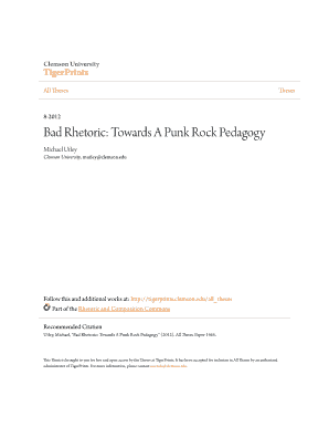 Fillable Online Bad Rhetoric: Towards A Punk Rock Pedagogy Fax Email ...