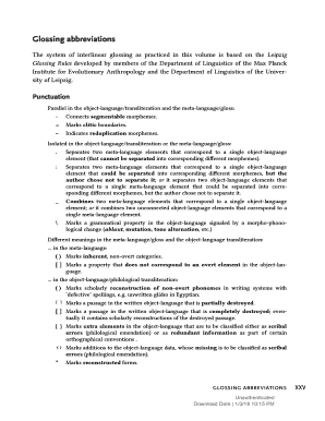 Fillable Online Glossing abbreviations Fax Email Print - pdfFiller