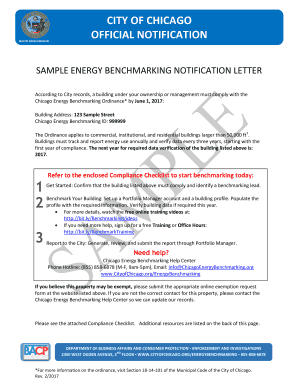 Fillable Online SAMPLE ENERGY BENCHMARKING NOTIFICATION LETTER Fax ...