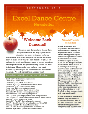 Fillable Online Excel Dance Centre Fax Email Print - pdfFiller