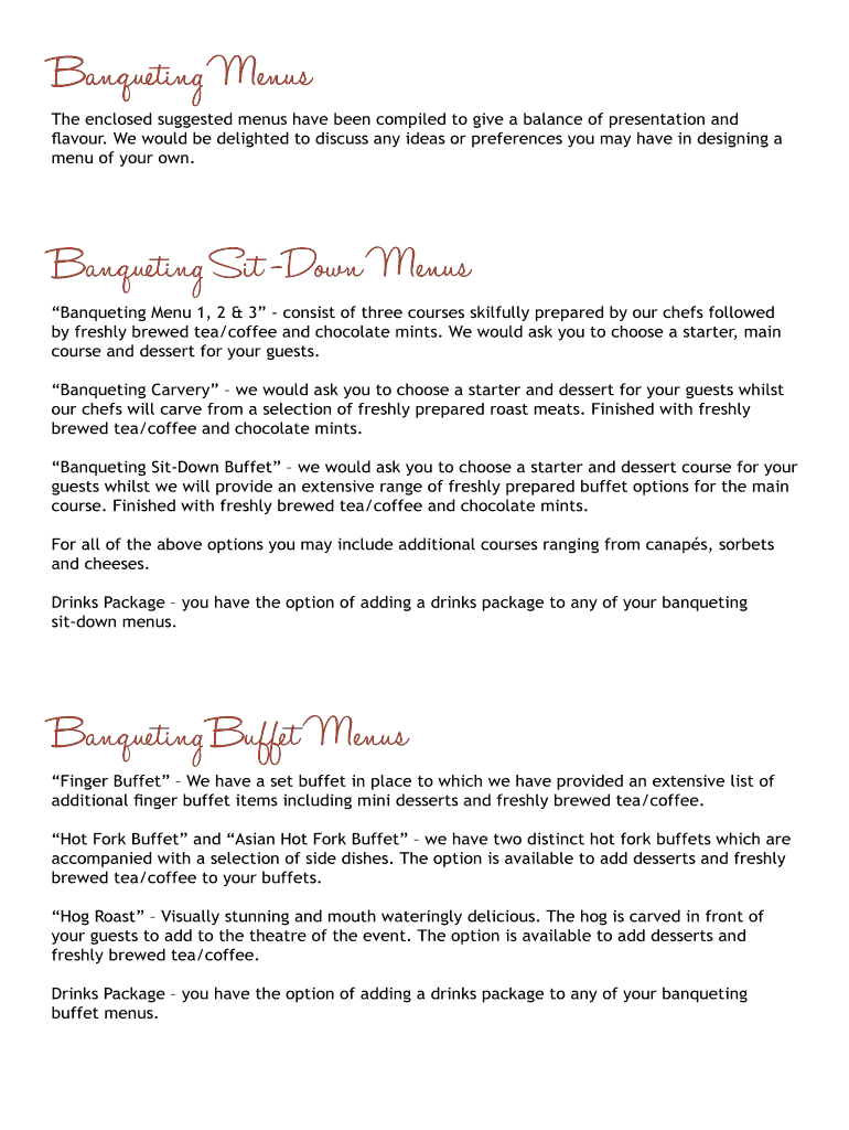 Fillable Online The enclosed suggested menus have been compiled to give ...