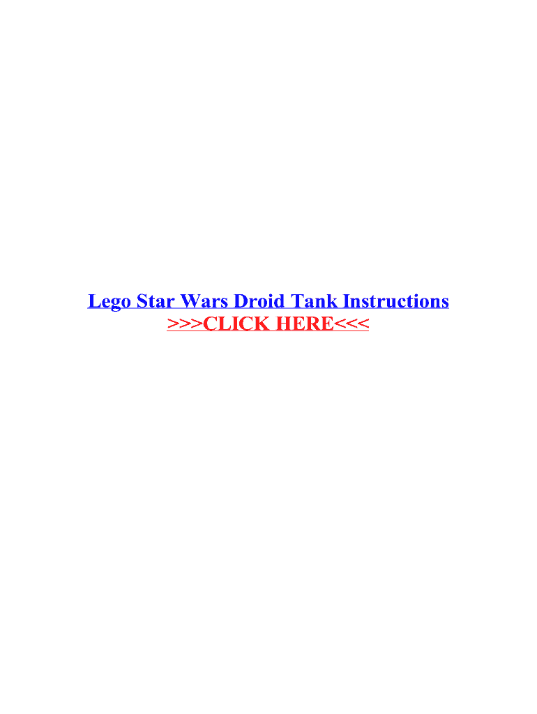 Fillable Online Lego Star Wars Droid Tank Instructions Fax Email Print ...