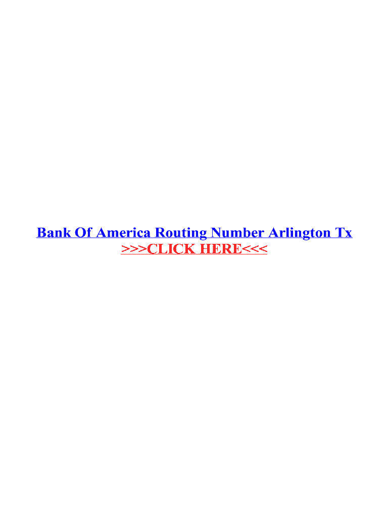 Fillable Online Bank Of America Routing Number Arlington Fax Email ...