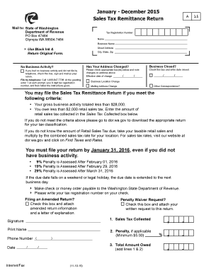 Fillable Online dor wa Sales Tax Remittance Return Fax Email Print ...