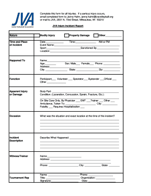 Fillable Online If a serious injury occurs, Fax Email Print - pdfFiller