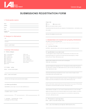 Fillable Online SUBMISSIONS REGISTRATION FORM Fax Email Print - pdfFiller